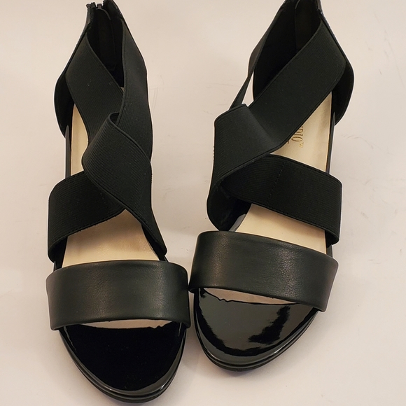 Salon Studio | Shoes | New Salon Studio Black Wedge Sandals With Straps ...